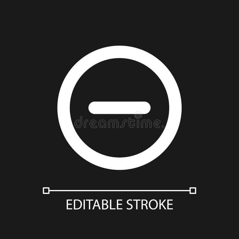 Remove Button Pixel Perfect White Linear Ui Icon for Dark Theme Stock ...
