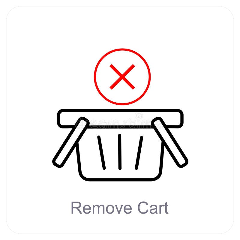 Remove Cart and Remove Icon Concept Stock Vector - Illustration of cart ...
