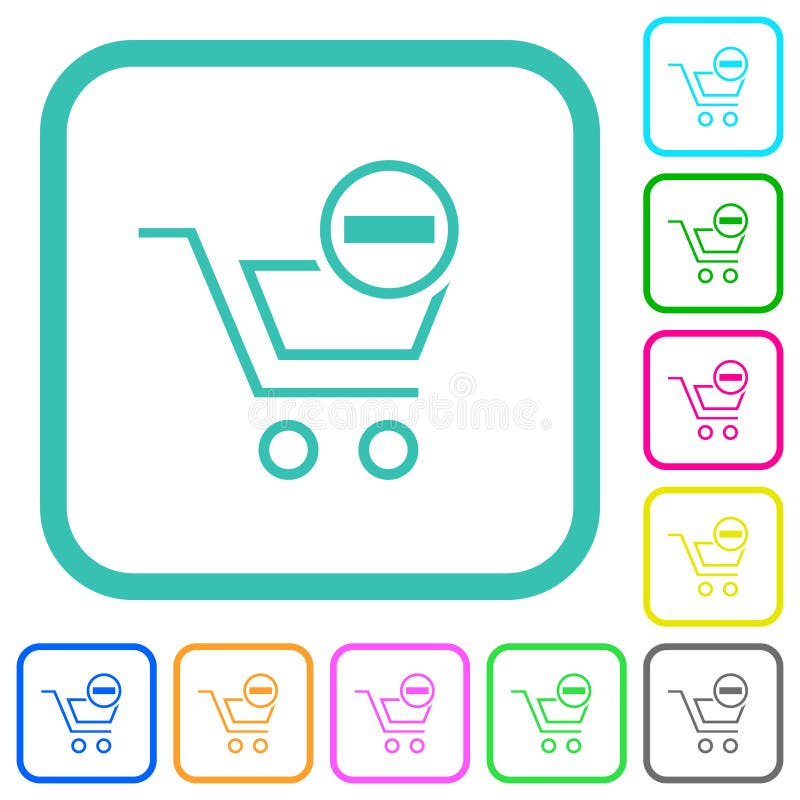 Remove Cart Item Vivid Colored Flat Icons Stock Vector - Illustration ...