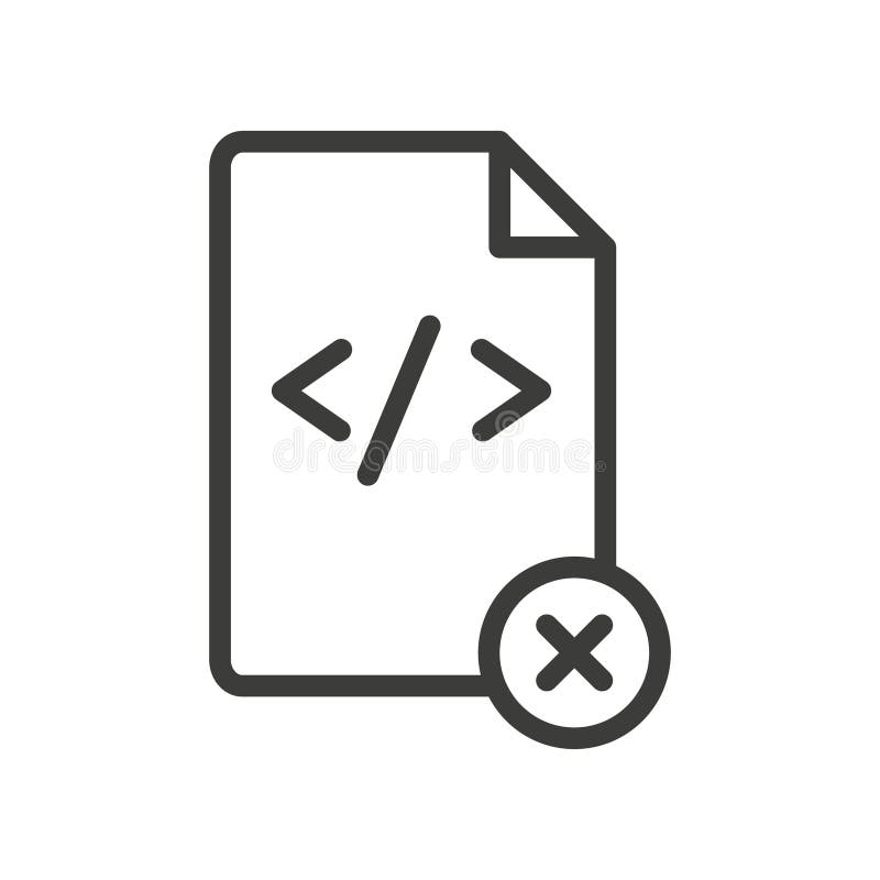 Remove Coding File Icon Simple Outline Vector Logo Stock Vector ...