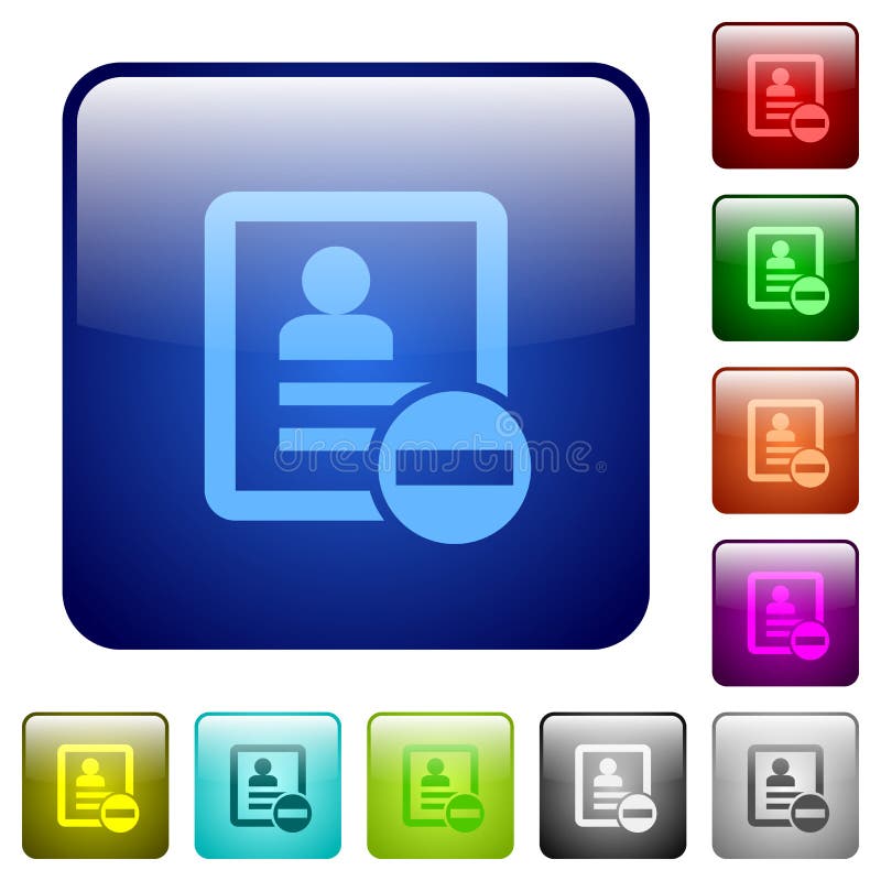 Remove Contact Color Square Buttons Stock Vector - Illustration of grey ...