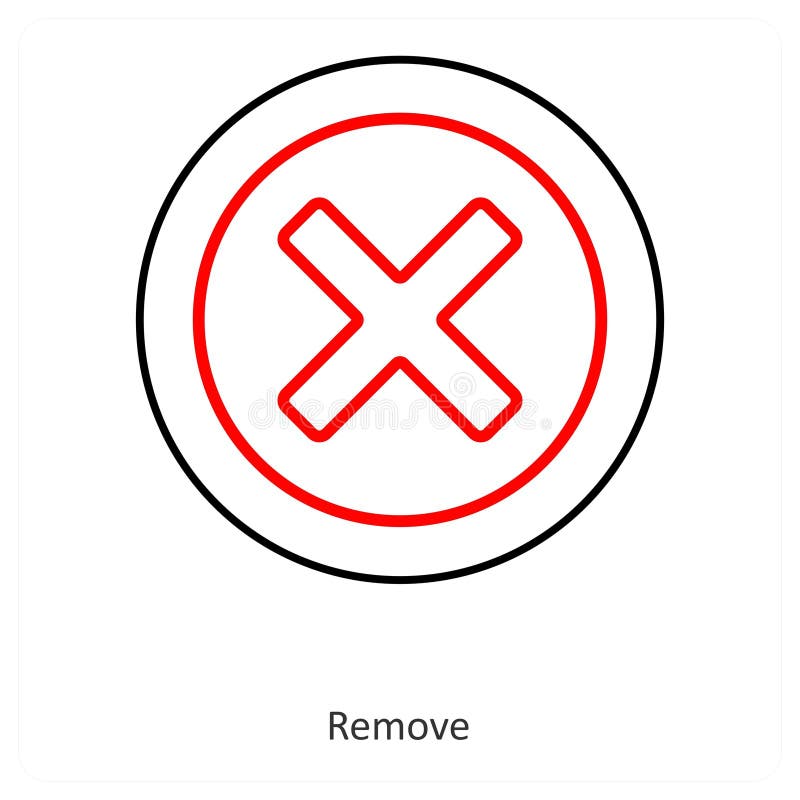 Remove and Delete Icon Concept Stock Illustration - Illustration of ...