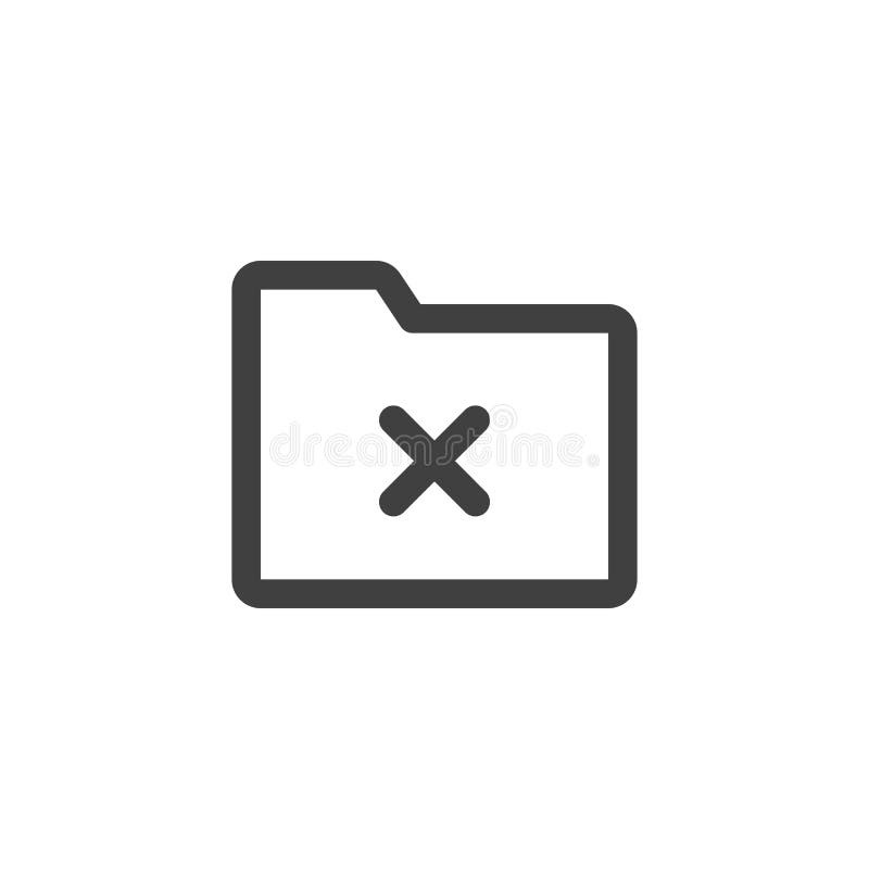 Remove folder icon vector stock vector. Illustration of reject - 108209328