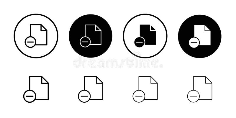 Remove File Icon Flat Fill Set Collection Stock Vector - Illustration ...