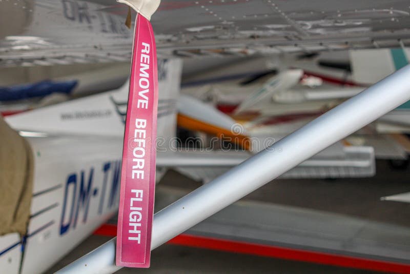 Remove before Flight Ribbon Stock Image - Image of plane, aircraft ...