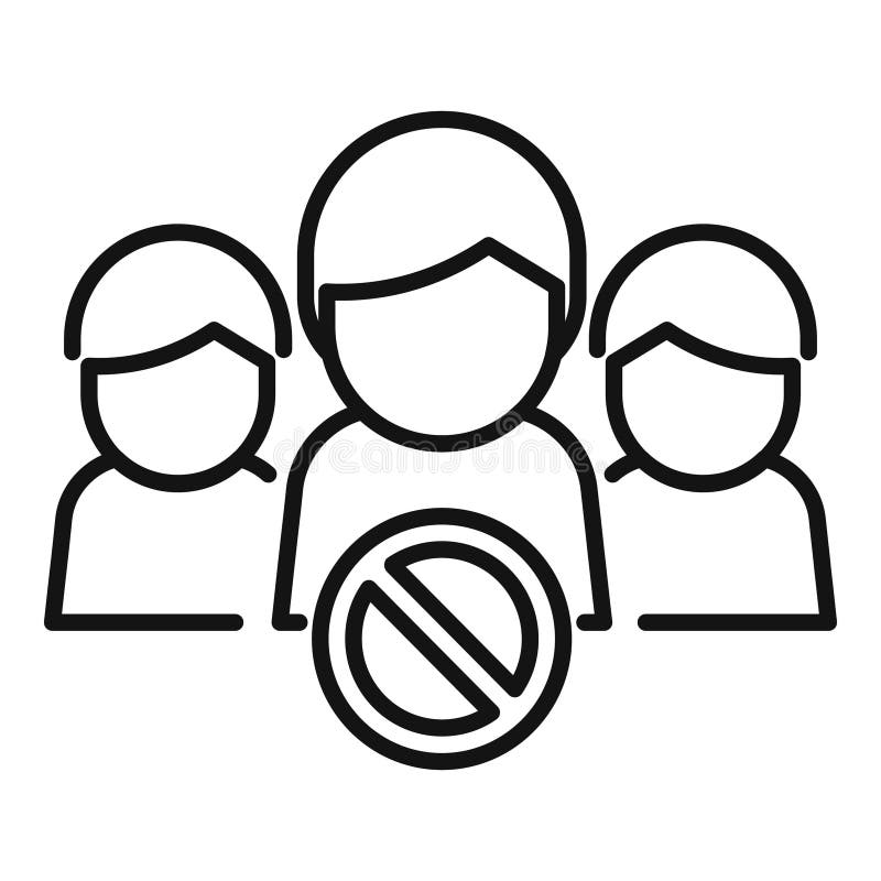 Remove Group User Icon Outline Vector. Delete Service Stock ...