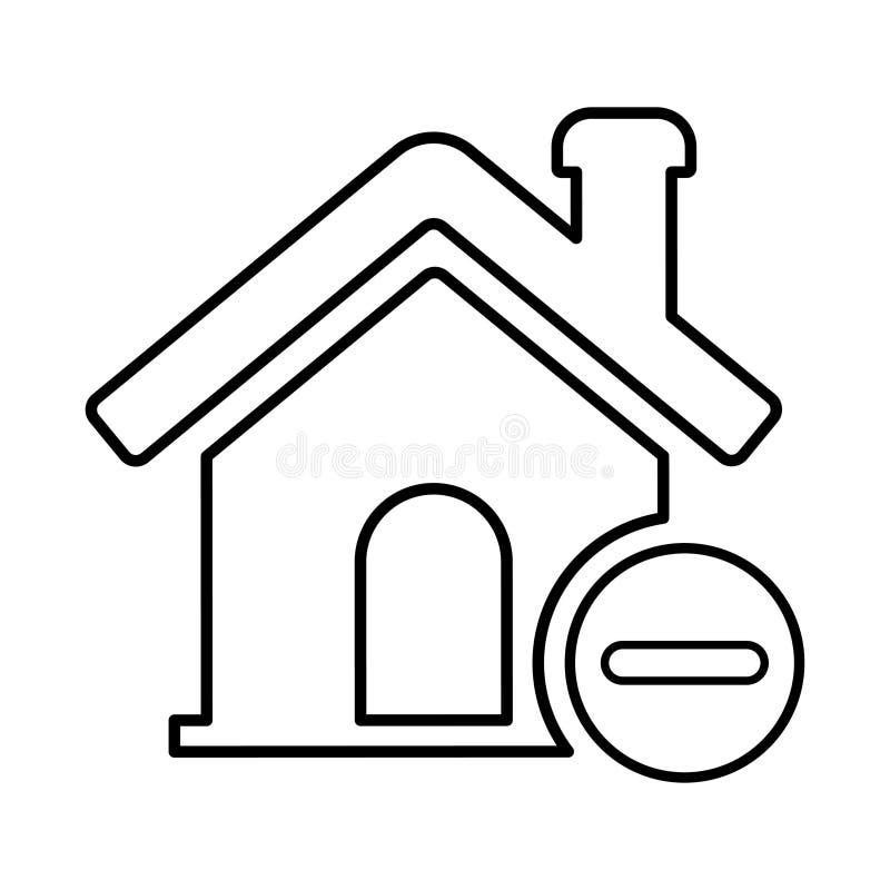 Remove Home Icon in Outline Style Stock Vector - Illustration of style ...