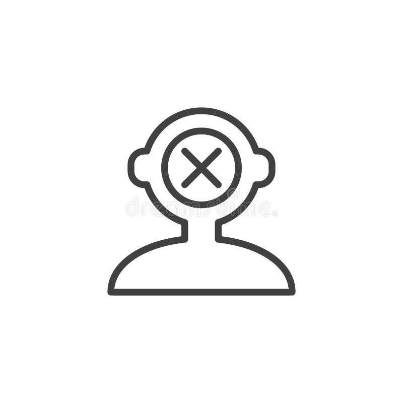 Remove Human Mind Outline Icon Stock Vector - Illustration of graphics ...