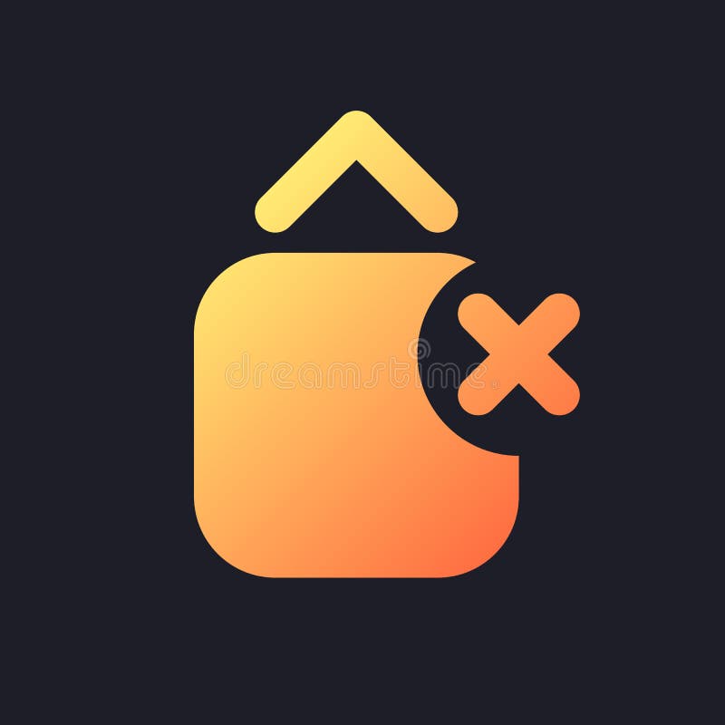 Remove Jump Animation Effect Orange Solid Gradient Ui Icon for Dark Theme Stock Vector ...