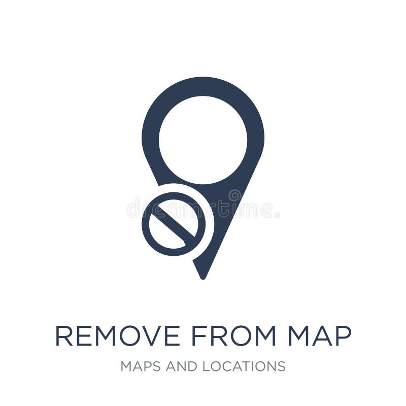 Remove from Map Icon. Trendy Flat Vector Remove from Map Icon on Stock ...