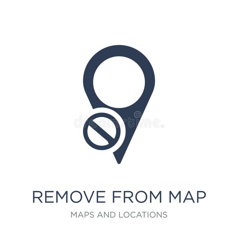 Remove from Map Icon. Trendy Flat Vector Remove from Map Icon on Stock ...