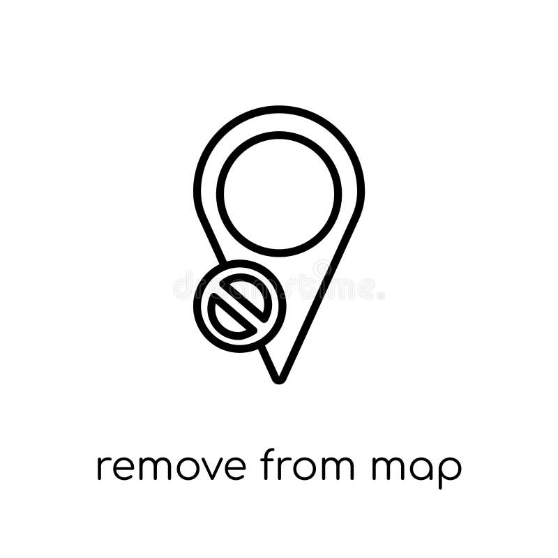 Remove from Map Icon. Trendy Modern Flat Linear Vector Remove Fr Stock ...