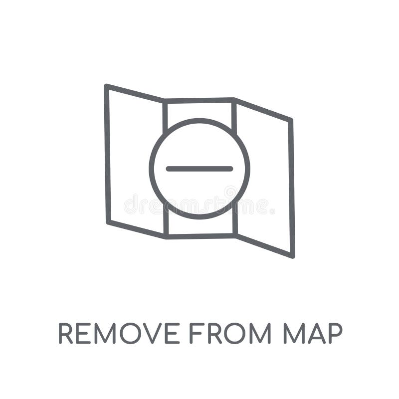 Remove from Map Linear Icon. Modern Outline Remove from Map Logo Stock ...