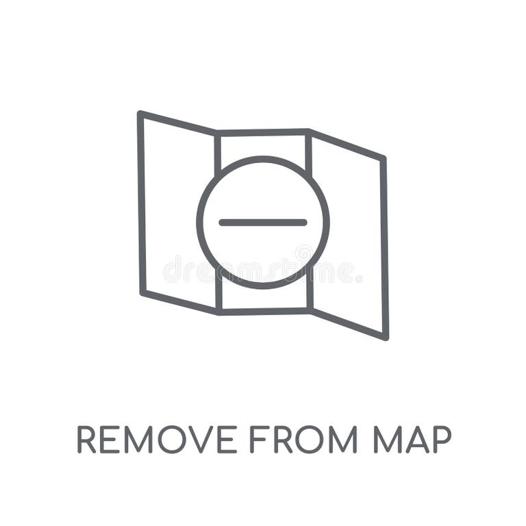 Remove from Map Linear Icon. Modern Outline Remove from Map Logo Stock ...