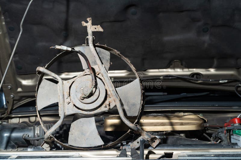 Remove the Old Engine Fan,Old Coolant Fan,coolant Repair Stock Image ...