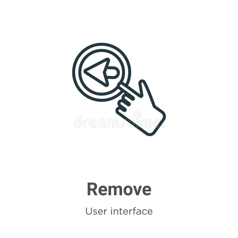 Remove Outline Vector Icon. Thin Line Black Remove Icon, Flat Vector Simple Element Illustration ...