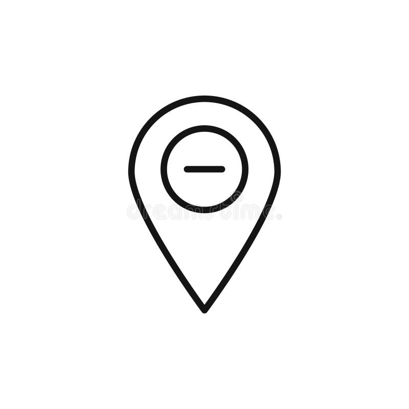 Remove Pin Mark Logo Sign Vector Outline Stock Illustration ...