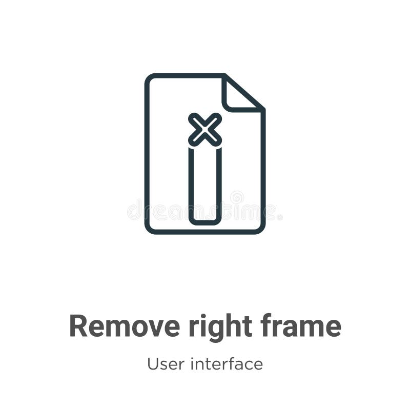 Remove Right Frame Outline Vector Icon. Thin Line Black Remove Right ...