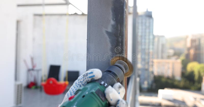 Remove Rust from Metal Using a Drill and Wire Brush Stock Footage ...