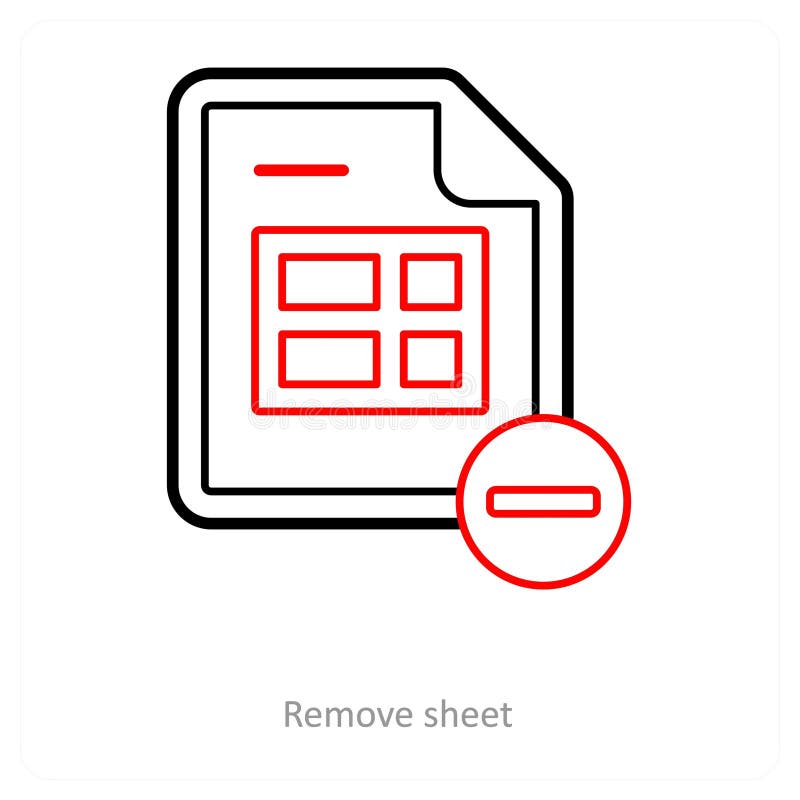 Remove Sheet and Document Icon Concept Stock Vector - Illustration of ...