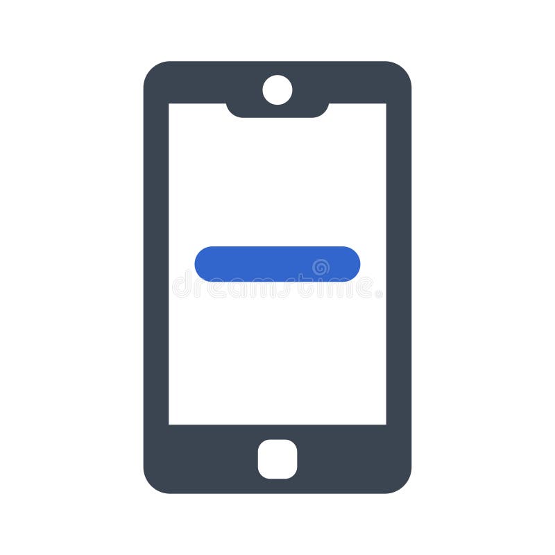 Remove sign on mobile icon stock vector. Illustration of delete - 212679462