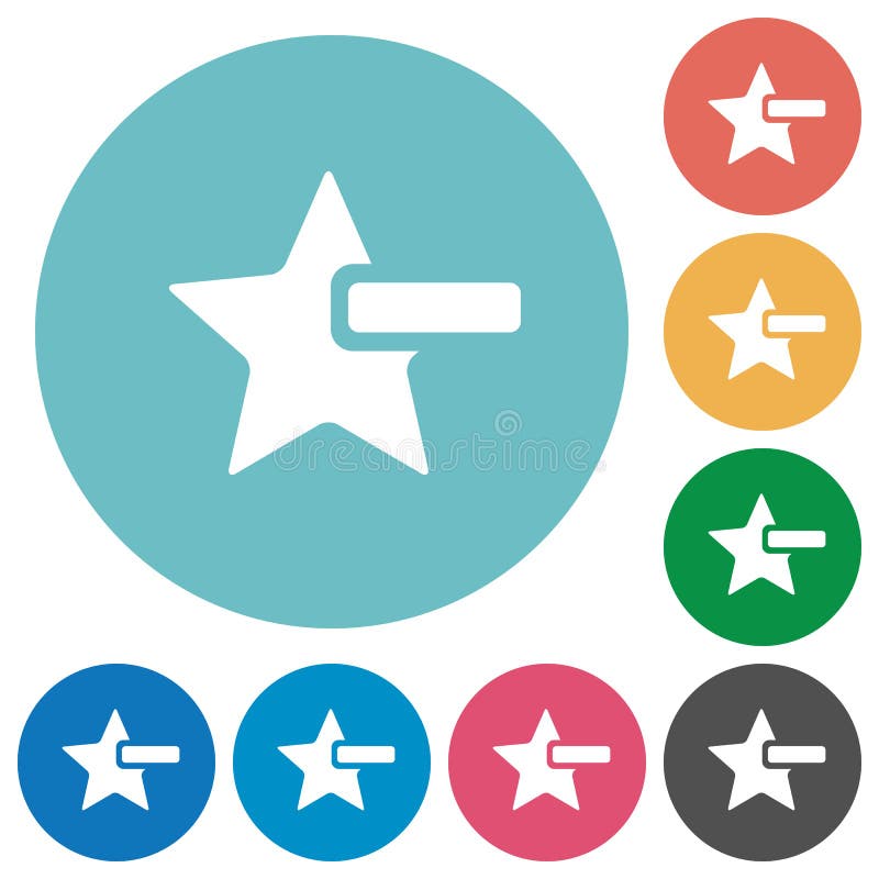 Remove Star Vivid Colored Flat Icons Stock Vector - Illustration of ...