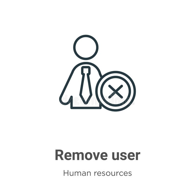 Remove User Outline Vector Icon. Thin Line Black Remove User Icon, Flat ...