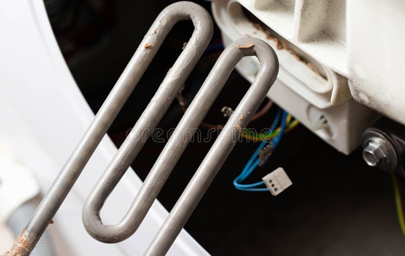Removed Electric Heating Element of a Washing Machine with Scale and ...