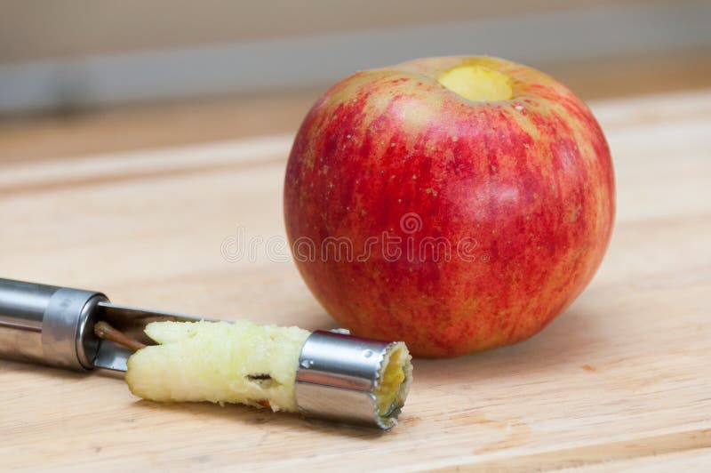 Removing apple s core stock photo. Image of knife, table - 62144174