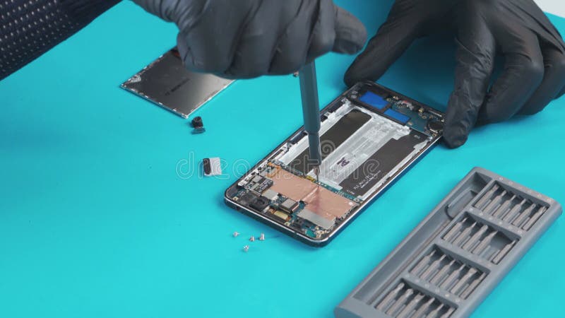 Removing a Broken Display from a Smartphone Stock Video - Video of ...