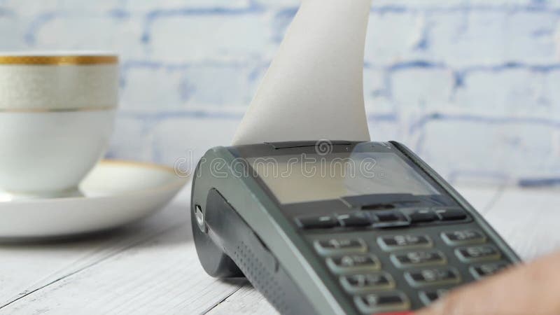 Removing Long Roll Paper from a Pos Machine Stock Video - Video of ...