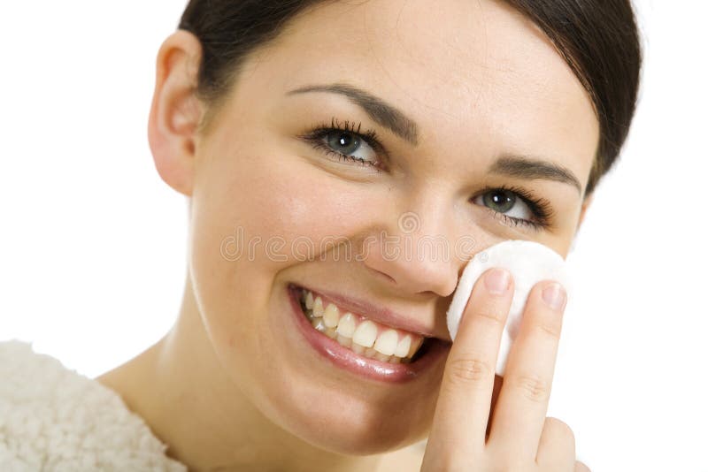 Removing makeup stock image. Image of blonde, females - 19186795