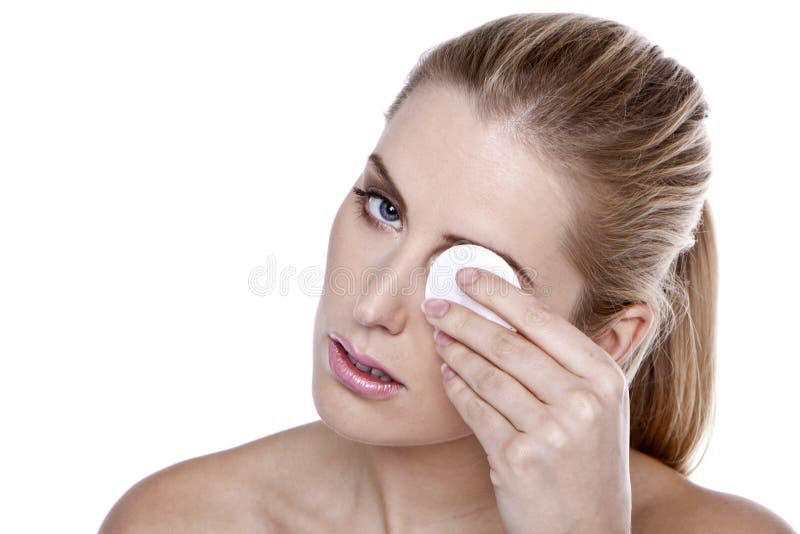 Removing makeup. stock photo. Image of healthy, cheerful - 22074464