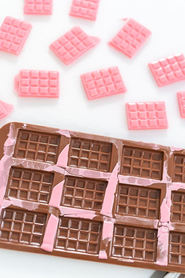 Mini pink chocolates stock photo. Image of miniature - 265175278