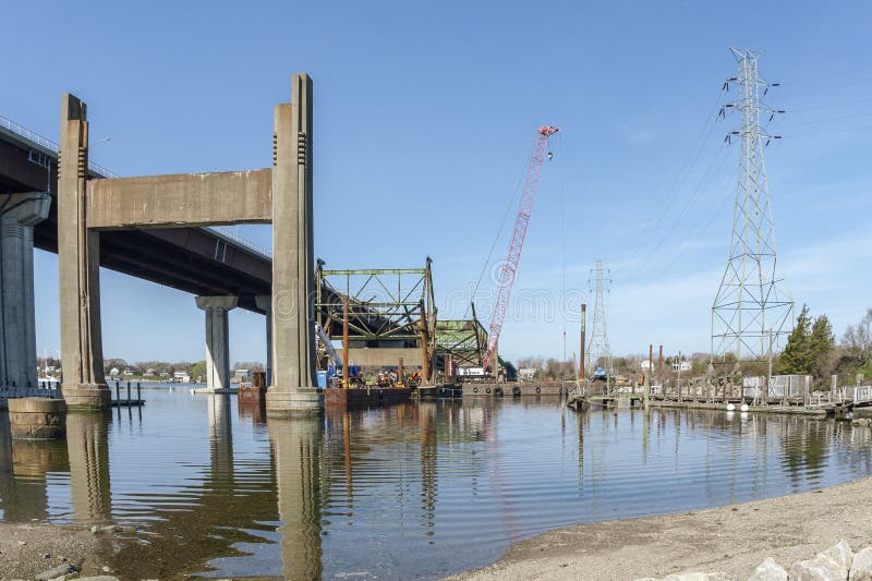 Removing the Old Sakonnet Bridge Editorial Stock Photo - Image of ...