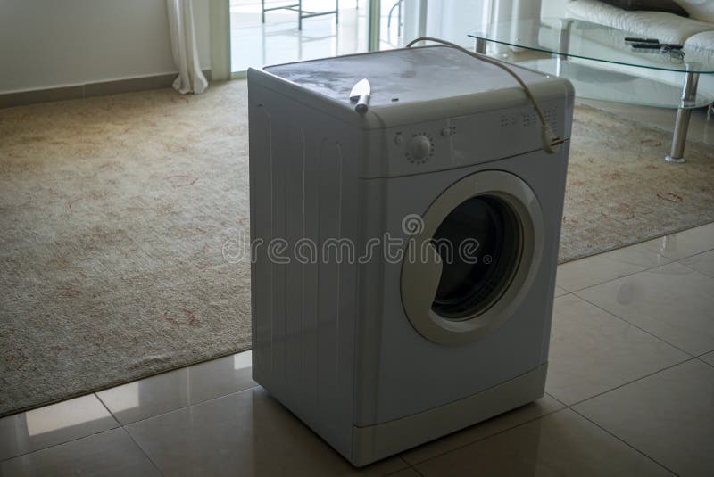 Removing Old Washing Machine Stock Image - Image of service, discarded ...