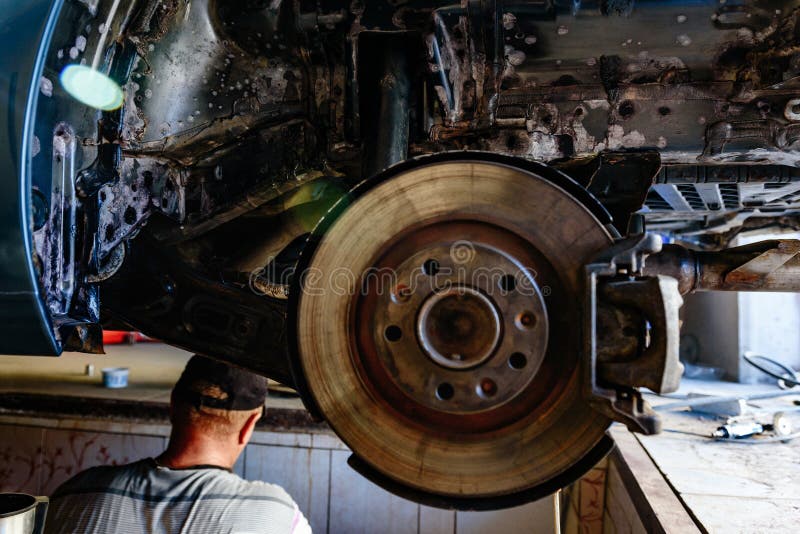 Removing Rust from Car Parts. Car Body Corrosion. Stock Image - Image ...