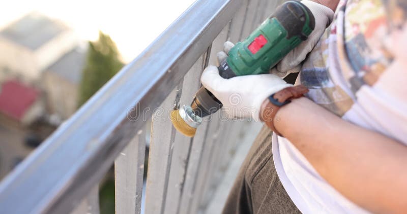 Removing Rust and Old Paint from Metal Using Angle Grinder Stock Video ... Removing Rust and Old Paint from Metal Using Angle Grinder Stock Video ...