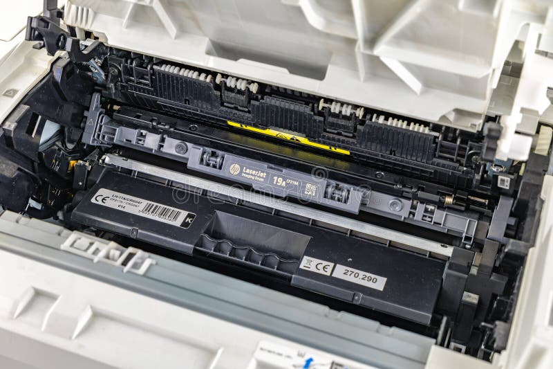Replacing Used Toner in the Printer Stock Image - Image of magenta ...