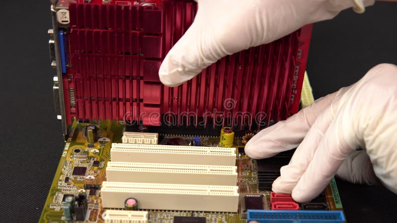 Removing a Video Card from the Motherboard. PC Graphics Processing ...