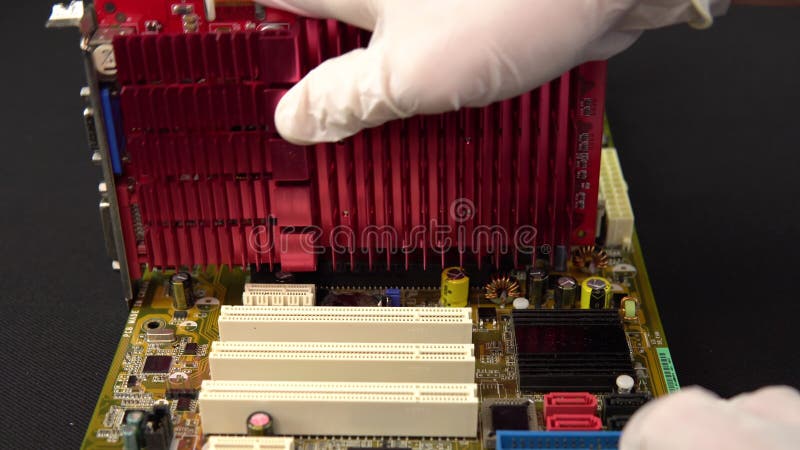 Removing a Video Card from the Motherboard. PC Graphics Processing ...