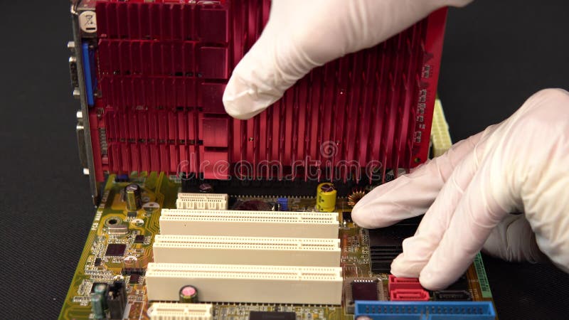 Removing a Video Card from the Motherboard. PC Graphics Processing ...