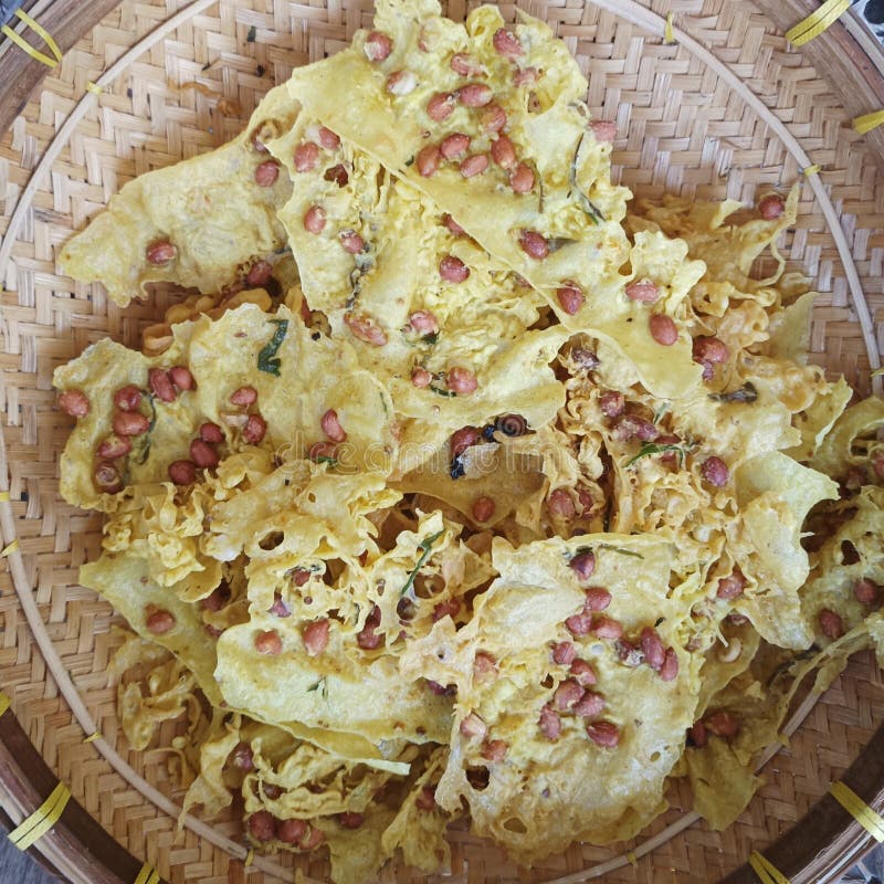 Rempeyek, Traditional Food Made from Wheat and Peanuts Stock Image ...