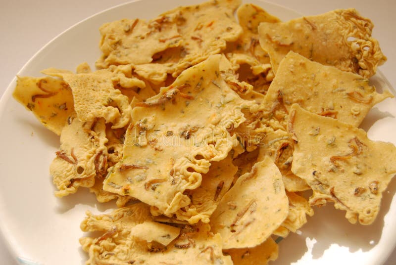 Rempeyek with Anchovy Topping Stock Image - Image of cracker, breakfast ...