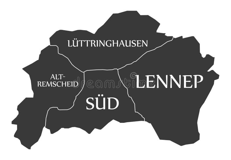 "remscheid City Map Germany De Labeled Black Illustration" Vektor ...
