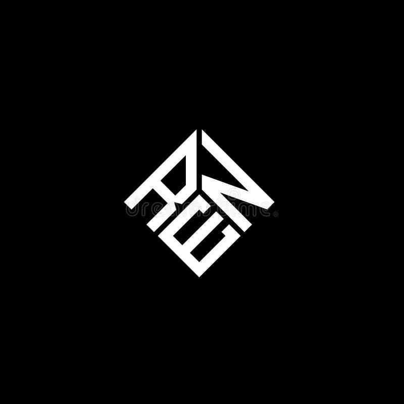 REN Letter Logo Design on Black Background. REN Creative Initials ...