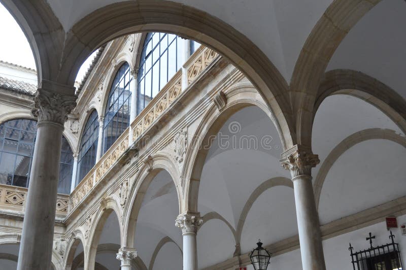 Renaissance arches gallery stock image. Image of europe - 83715737