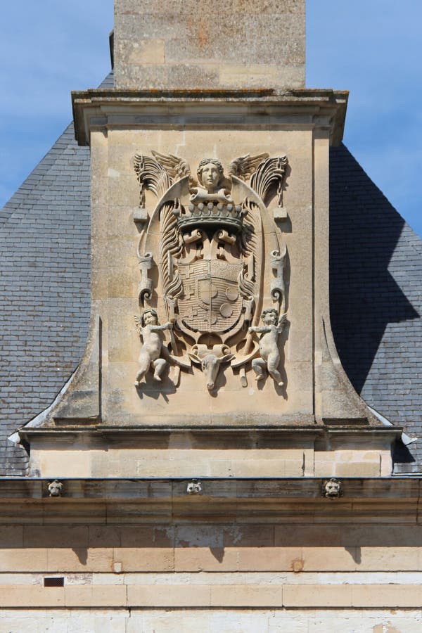 Renaissance Castle in Anet - France Stock Image - Image of blazon, anet ...