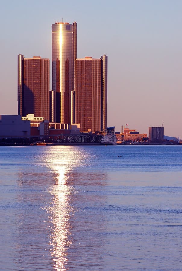 Detroit skyline stock image. Image of headquarters, cityscape - 35867585