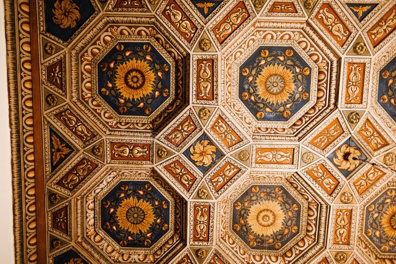 Ancient Ceiling with Caissons Stock Image - Image of hand, beautiful ...